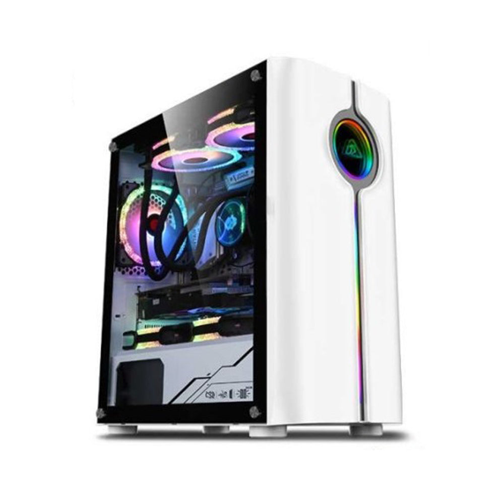 Armaggeddon PC Case Gaming Tron Holo 3 Micro ATX White — Needy
